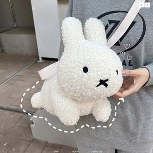 Bags | Rabbit Plush Bag Purse Cute Fun Womens Kawaii Crossbody Bag ...